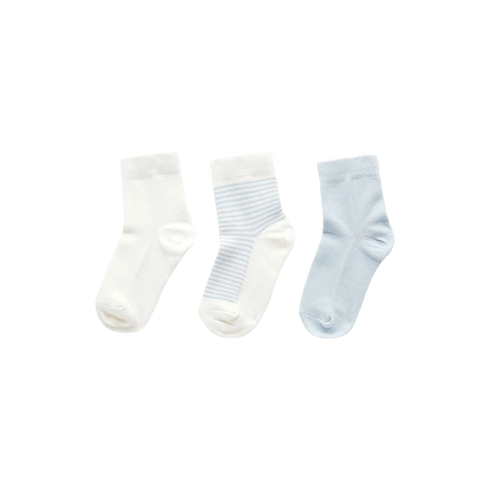 Purebaby Sock - Pale Blue 3 Pack | Baby Bunting AU
