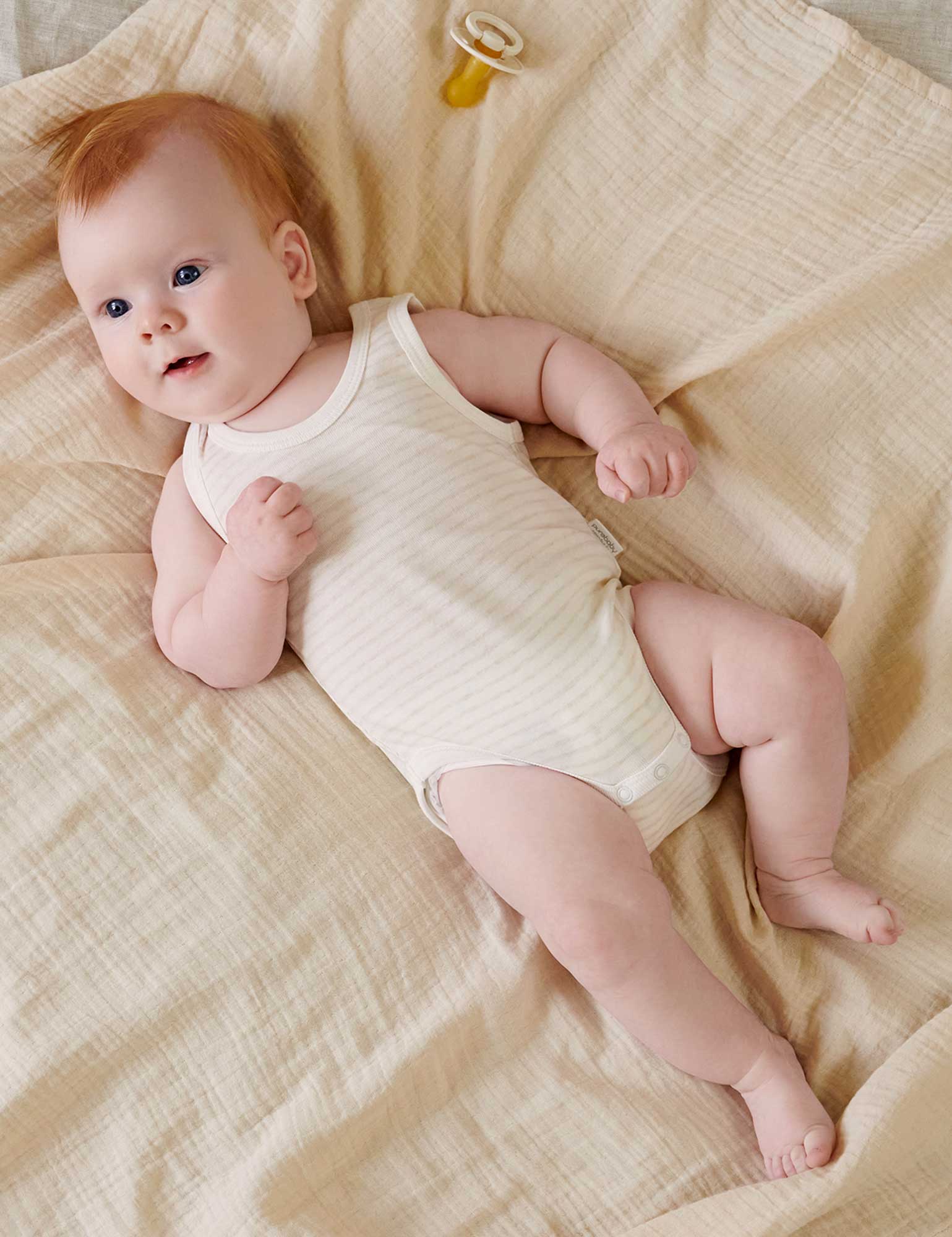 Purebaby Rib Bodysuit 2 Pack Wheat Pack | Bodysuits | Baby Bunting AU