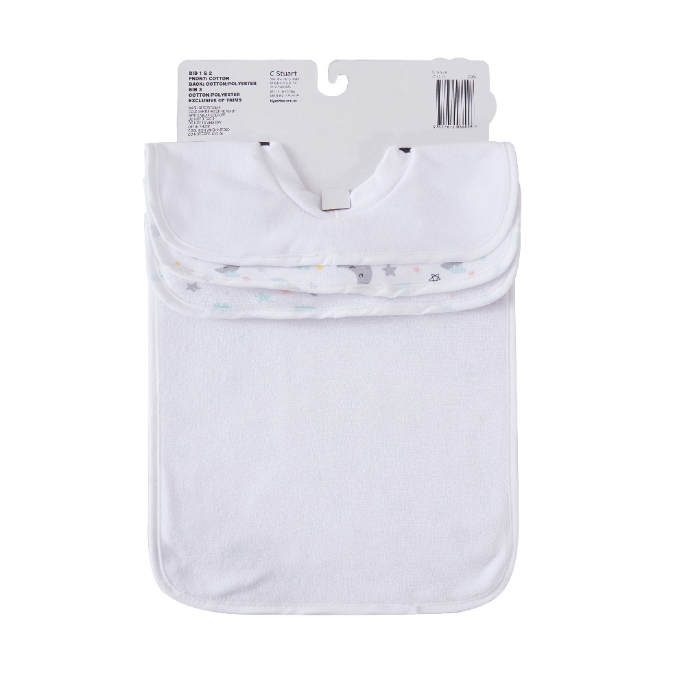 Big Softies Popover Bibs - Cloud 3 Pack | Cloth | Baby Bunting AU