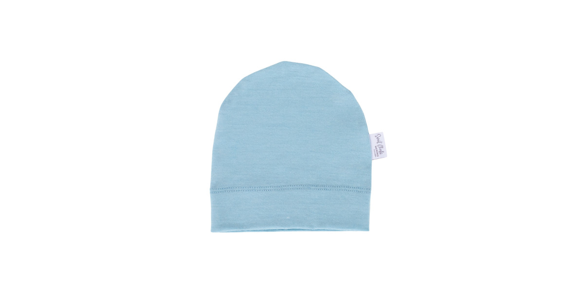 Sweet Cheeks Merino Baby Merino Wool Beanie - Sky Blue | Baby Bunting AU