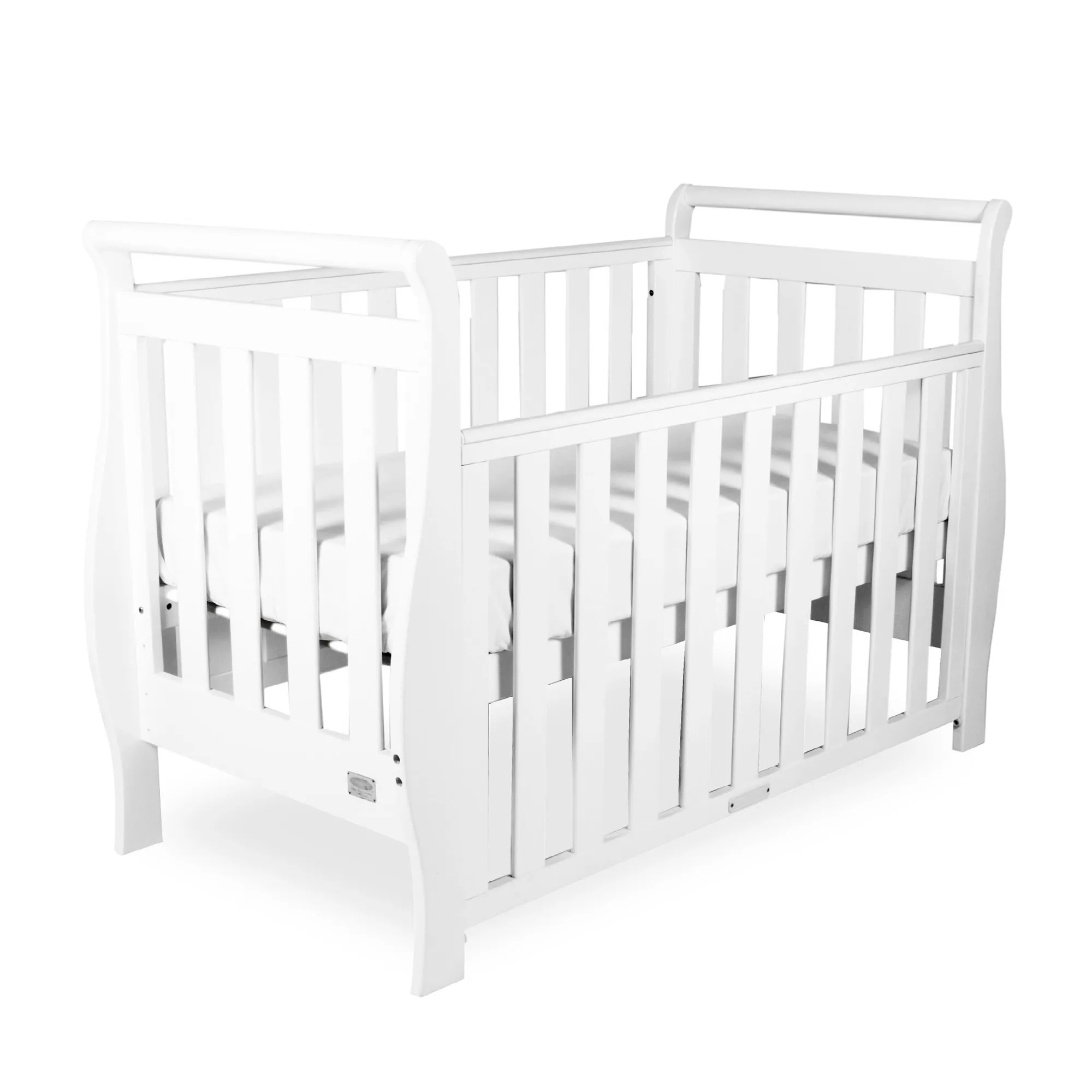 Babyhood Georgia Sleigh Cot Luxx - White | Baby Bunting AU