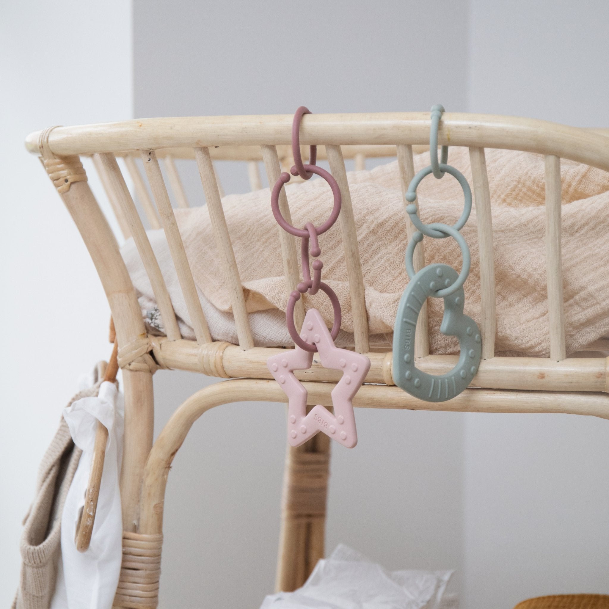 Bibs Bitie Heart - Sage | Teethers | Baby Bunting AU