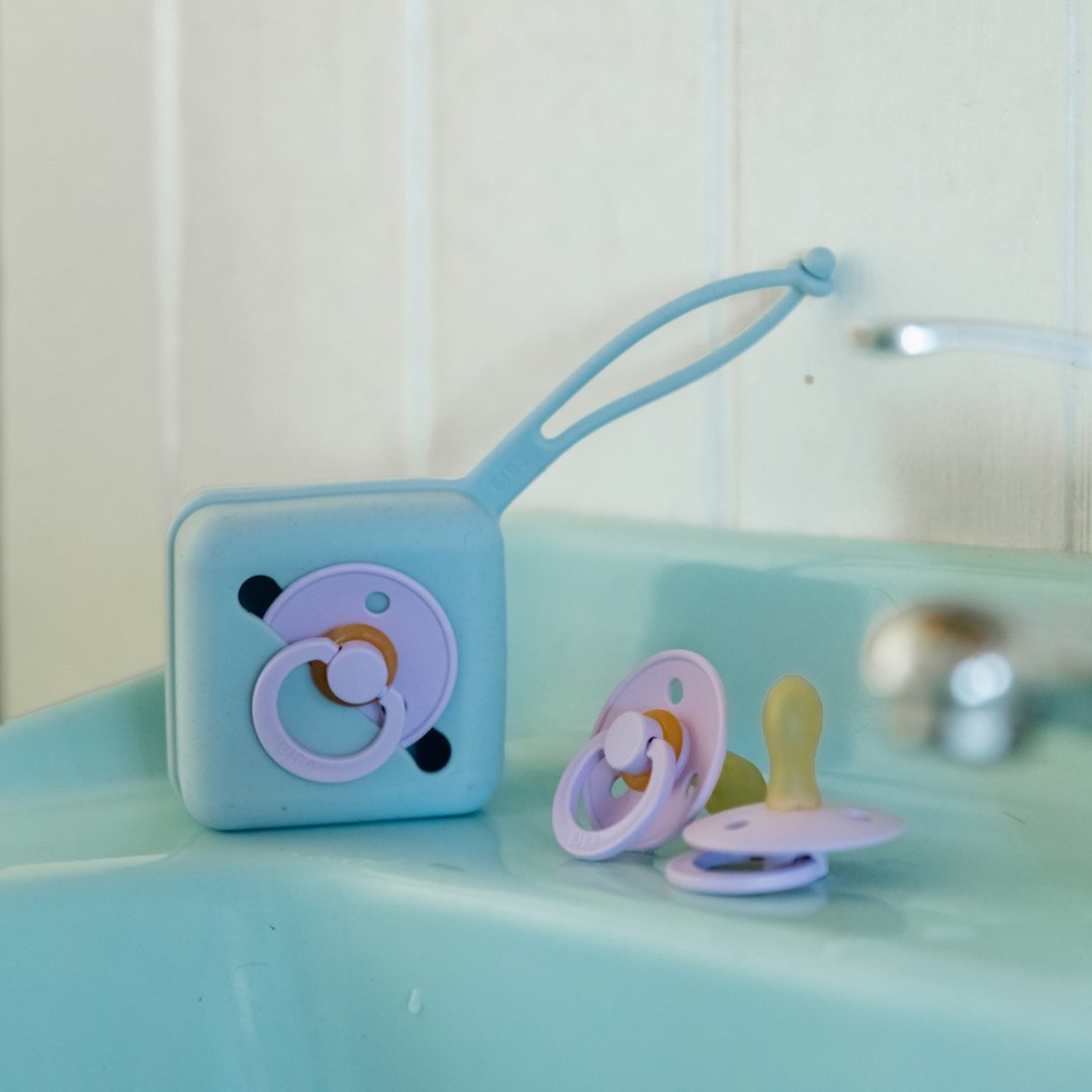 BIBS Pacifier Soft Case - Dusty Blue | Dummies | Baby Bunting AU