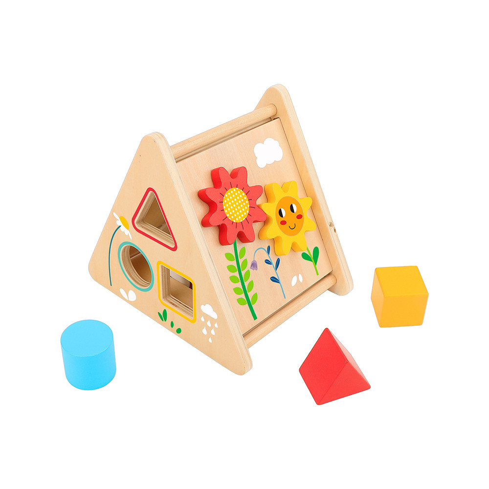 Tooky Toy Toddler Wooden Activity Triangle Block Learning Puzzle - 4 ...
