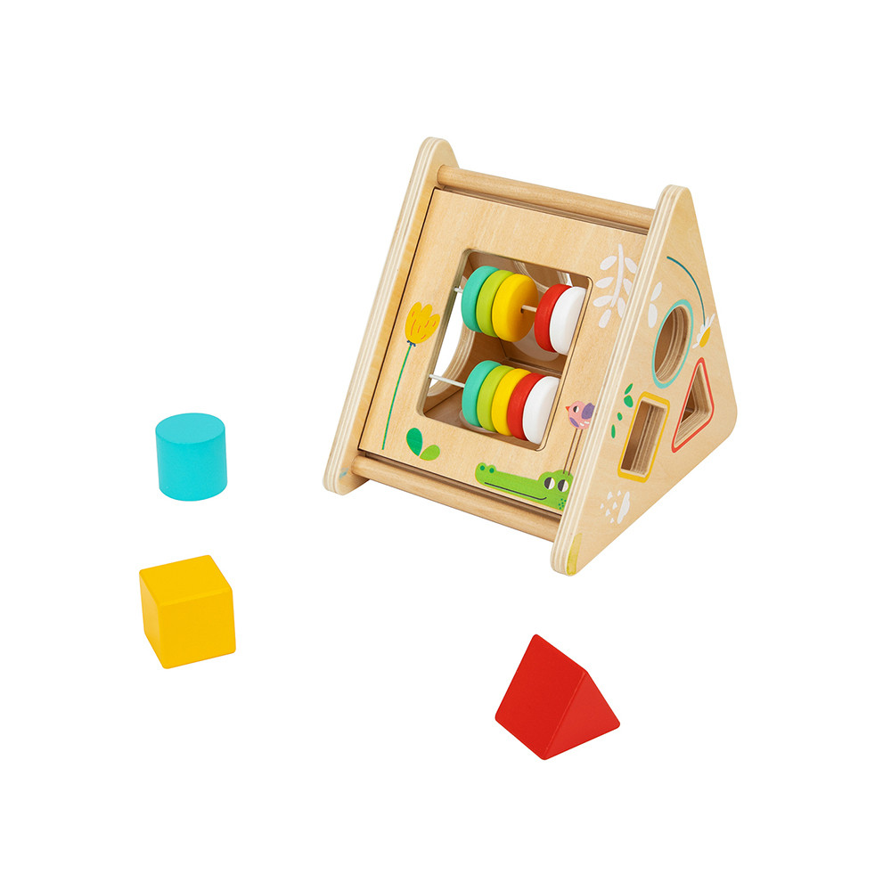 Tooky Toy Toddler Wooden Activity Triangle Block Learning Puzzle - 4 ...