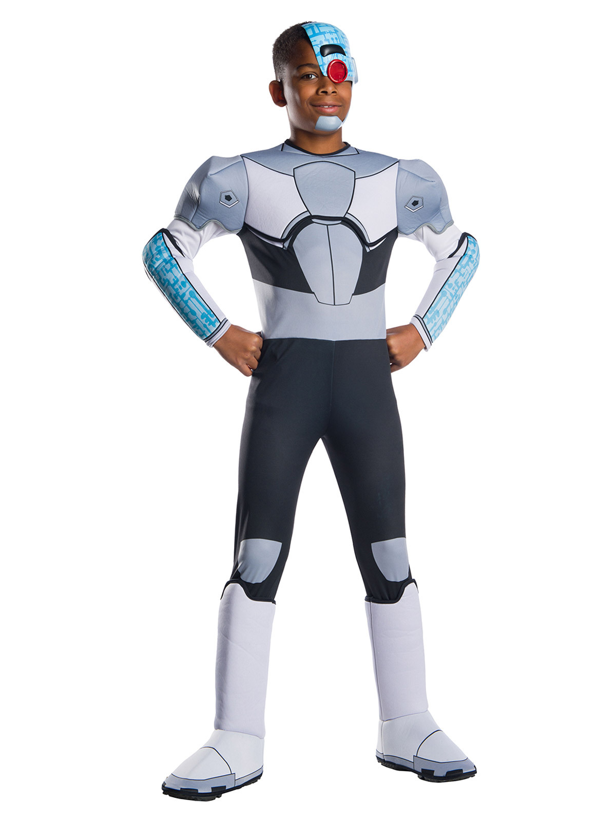 Dc Comics Teen Titans Cyborg Deluxe Boys Dress Up Costume Outfit ...
