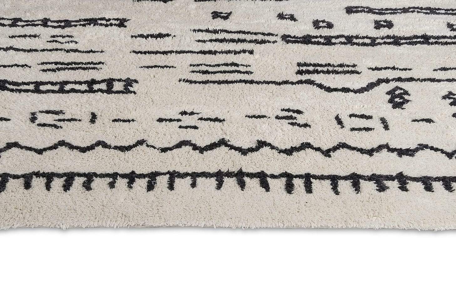 Gigi Black and Ivory Tribal Washable Berber Rug | Play Mats & Rugs ...