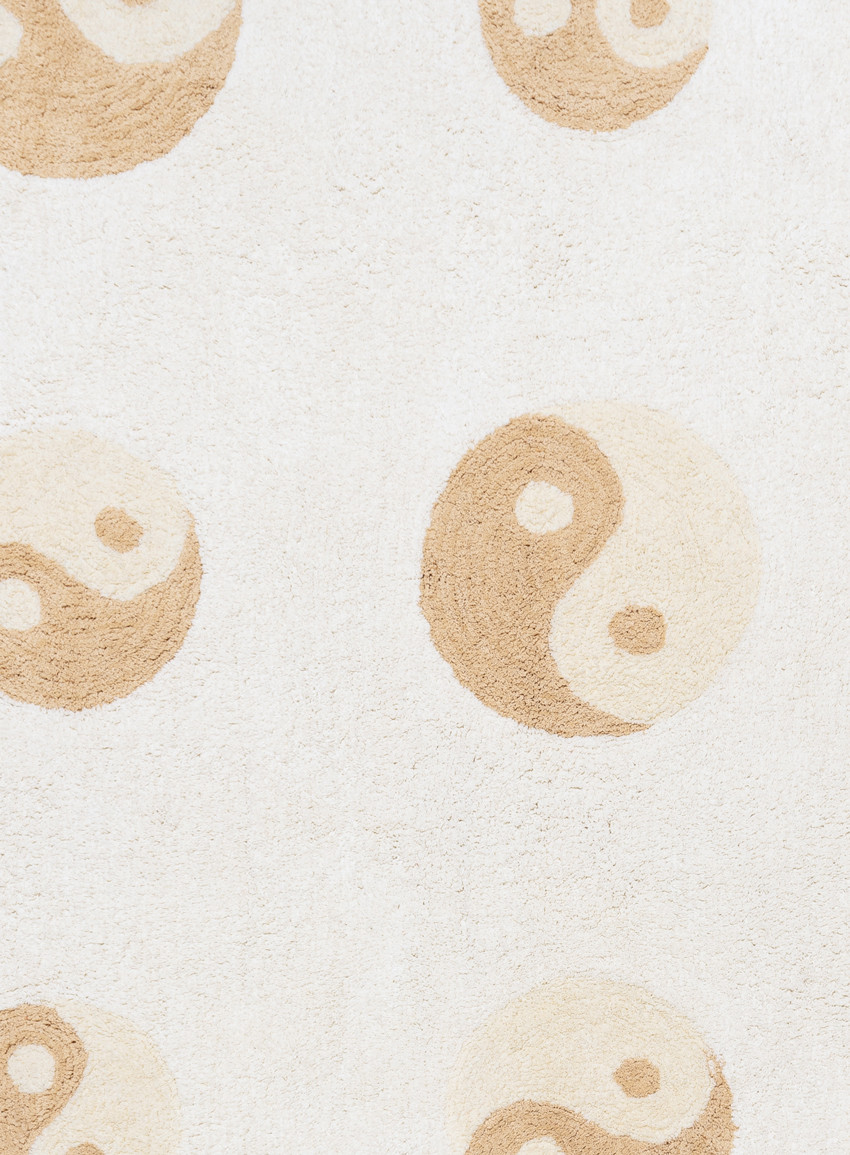 Miss Amara Marika Cream and Beige Yin Yang Cotton Washable Rug | Play ...