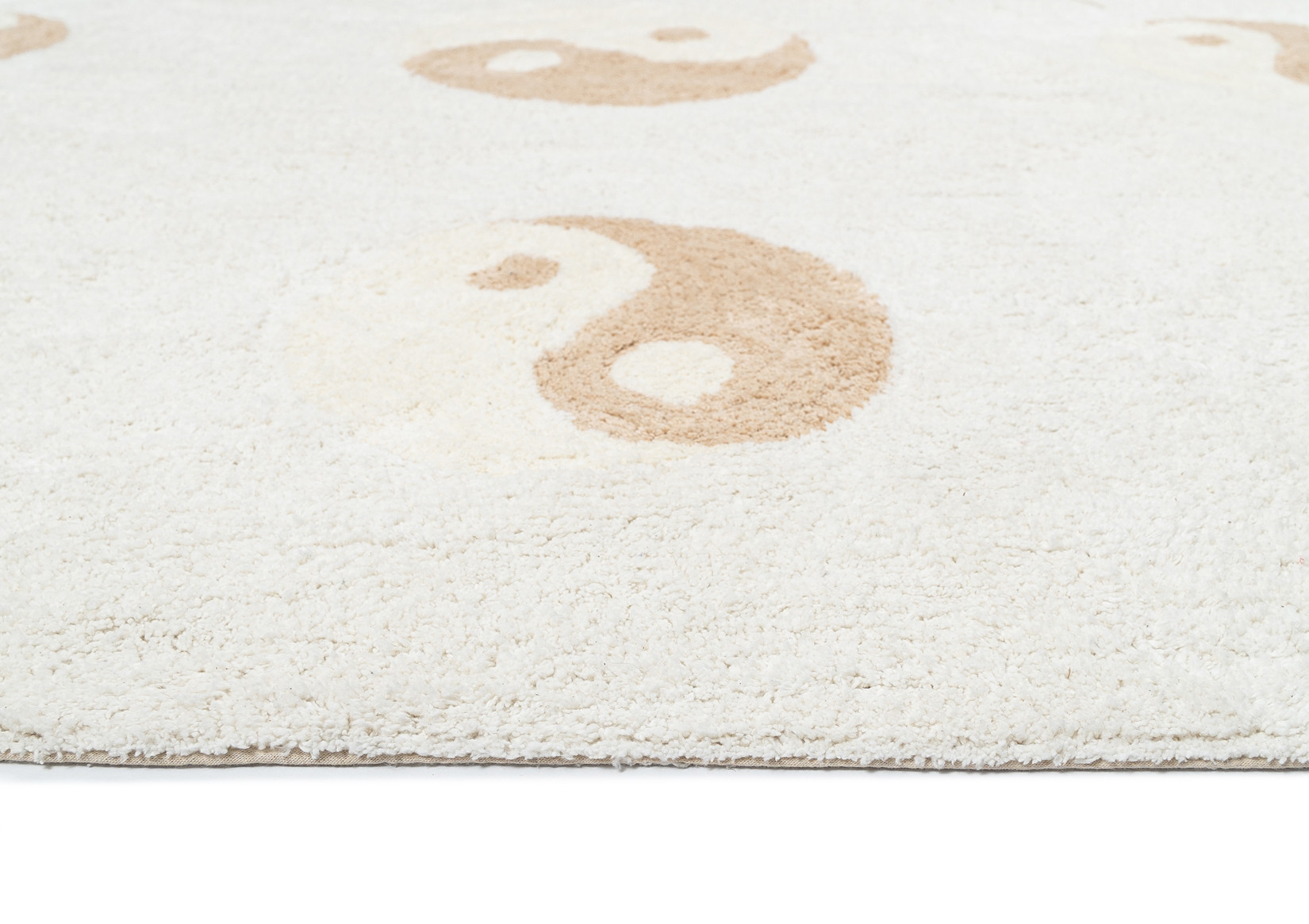 Miss Amara Marika Cream and Beige Yin Yang Cotton Washable Rug | Play ...
