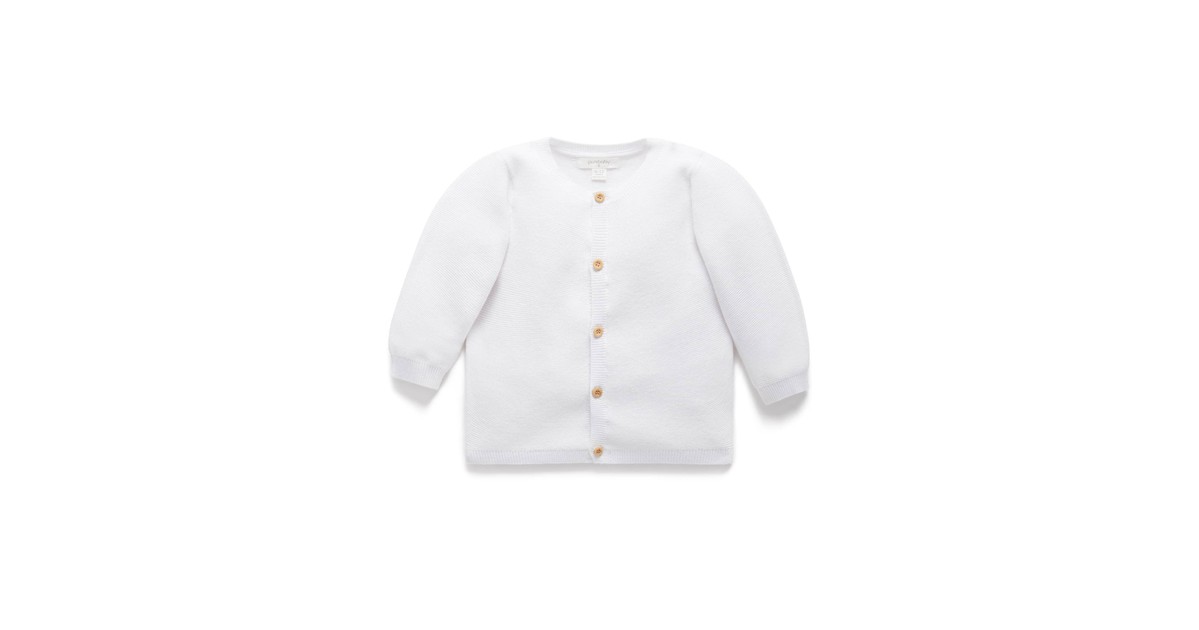 Purebaby Essential Textured Cardigan White | Baby Bunting AU