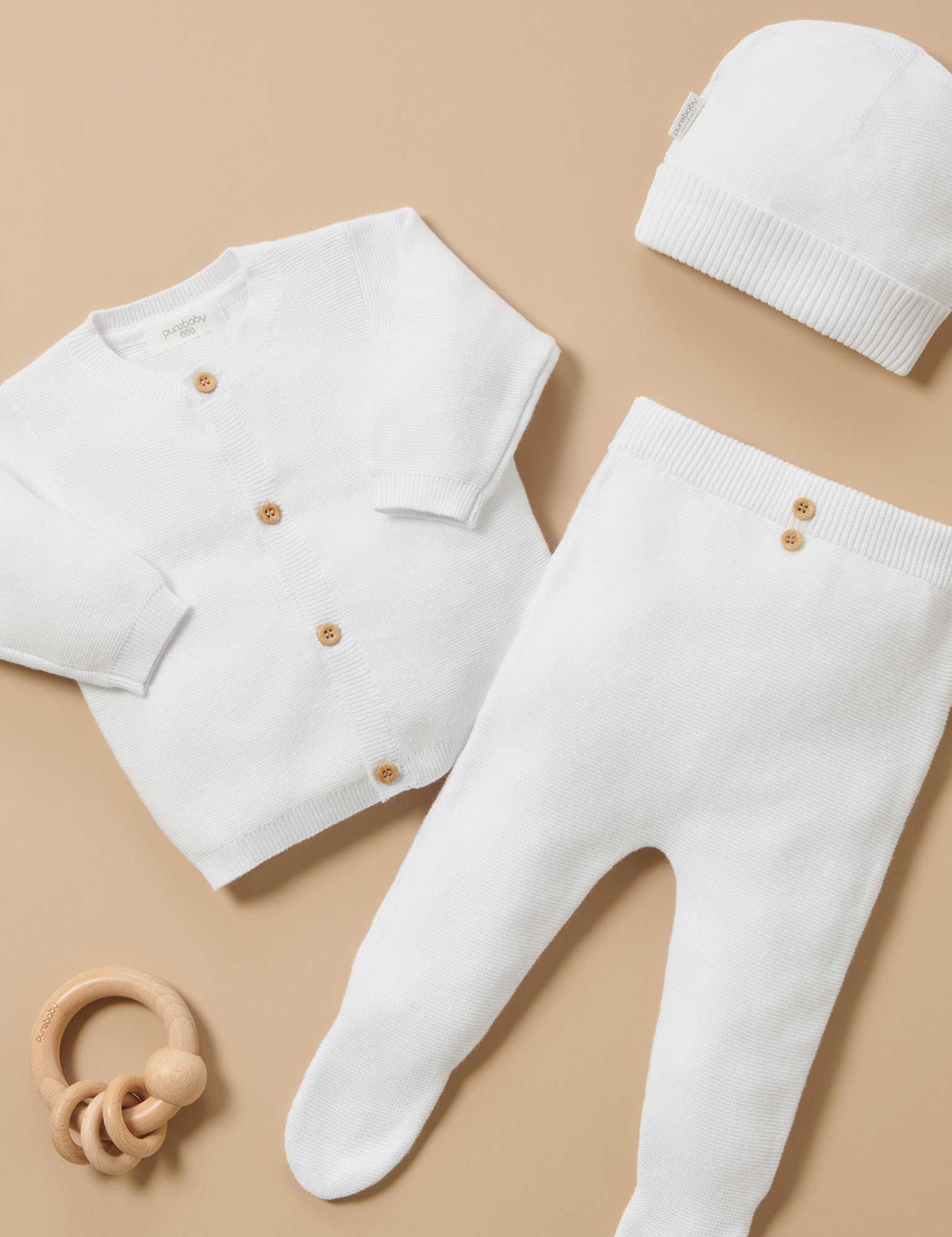 Purebaby Essential Textured Cardigan White | Kids Coats & Jackets ...