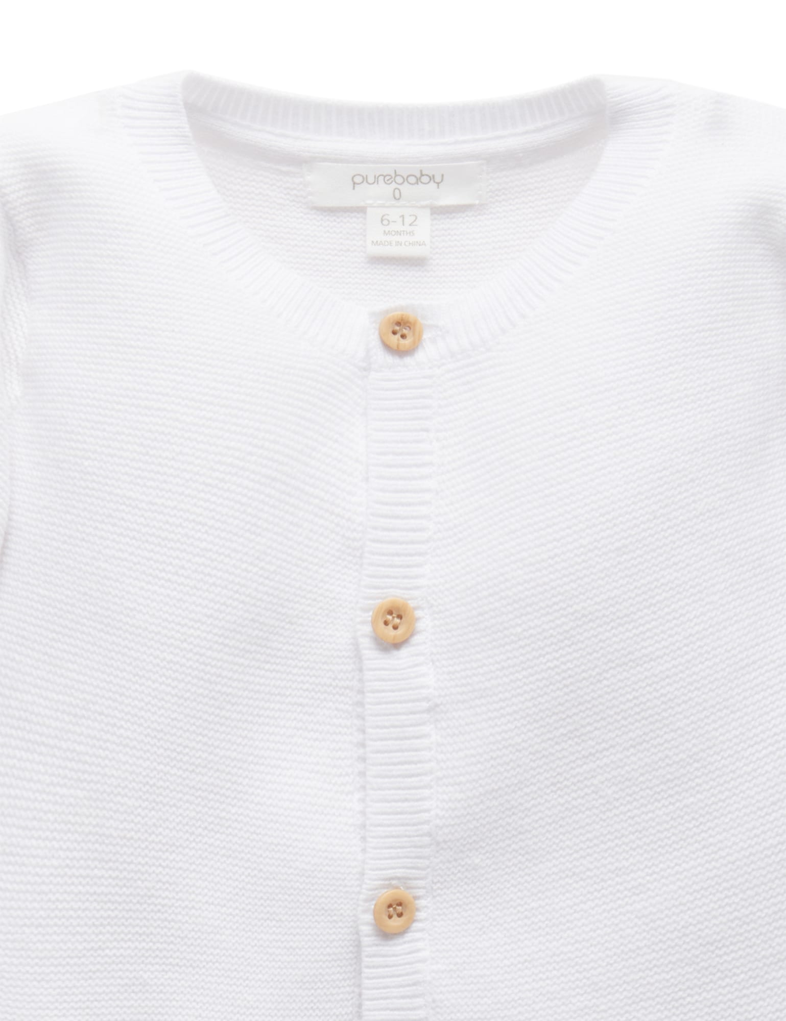 Purebaby Essential Textured Cardigan White | Kids Coats & Jackets ...