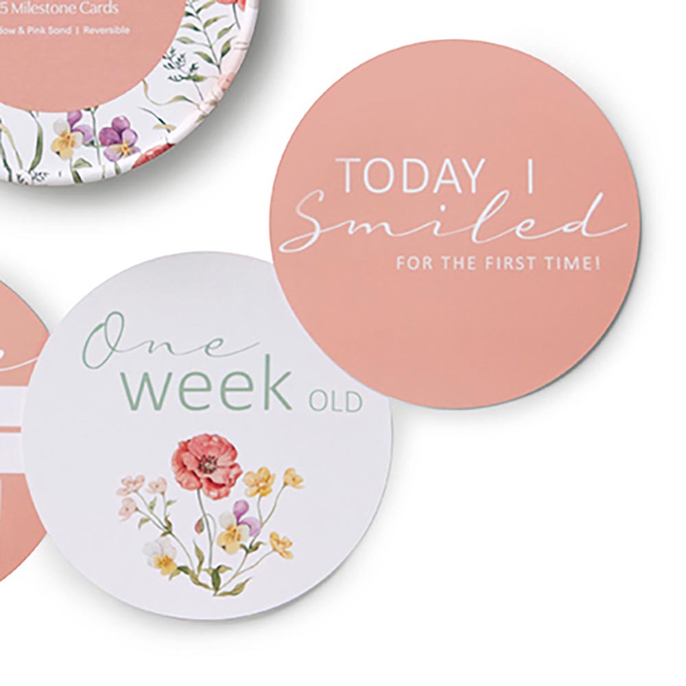 Snuggle Hunny Meadow & Pink Sand Reversible Milestone Cards | Cards ...