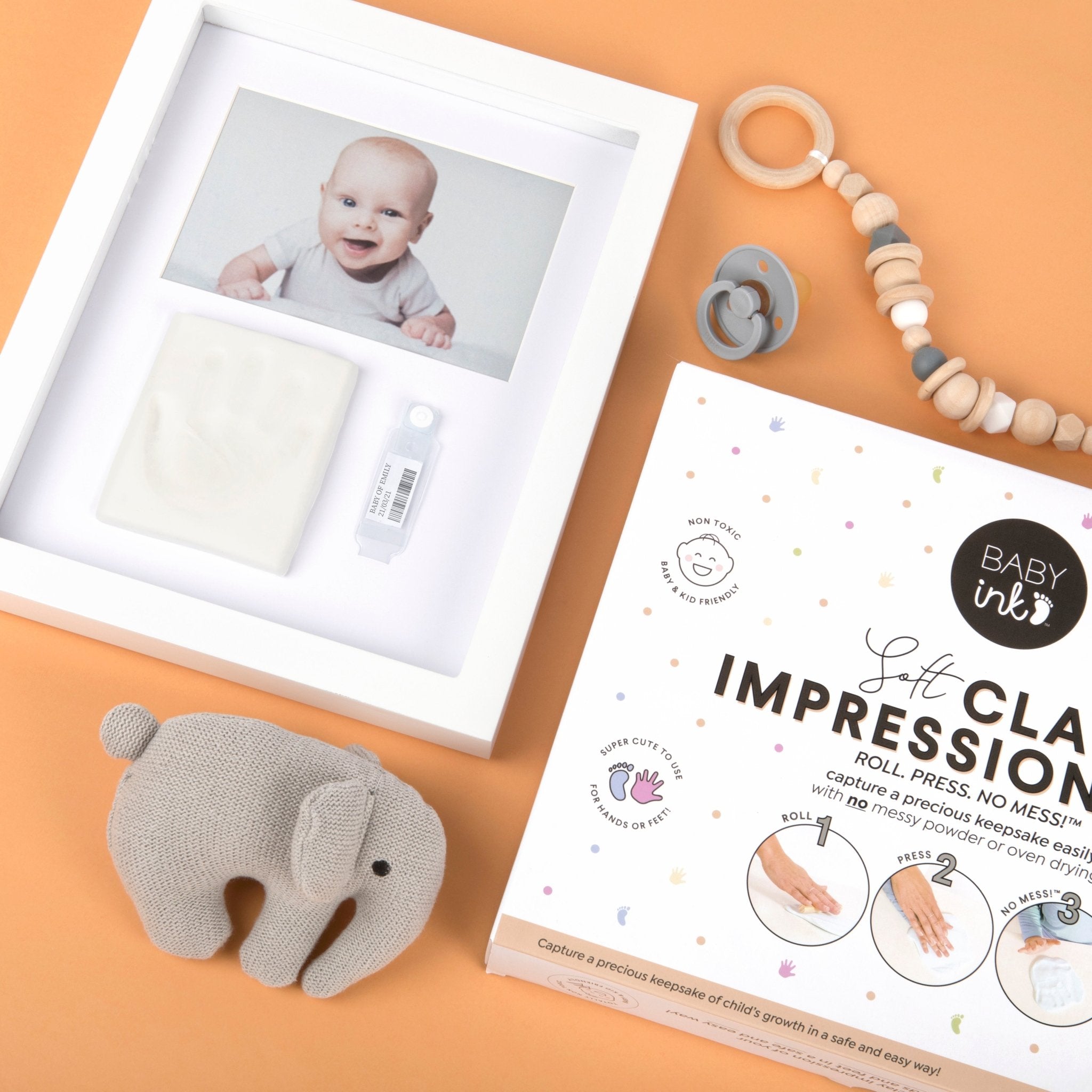 BabyInk Clay Frame - White | Keepsake | Baby Bunting AU