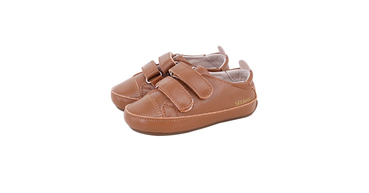 SKEANIE Tyler Trainers First/Pre Walker Sneakers Tan | Baby Bunting AU