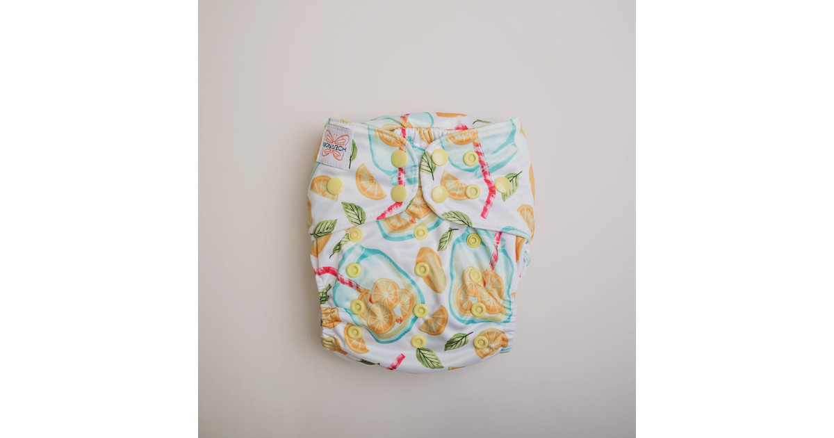 Monarch Classic Reusable Cloth Nappy V1.0 - Lemon Squeezy - Snaps ...