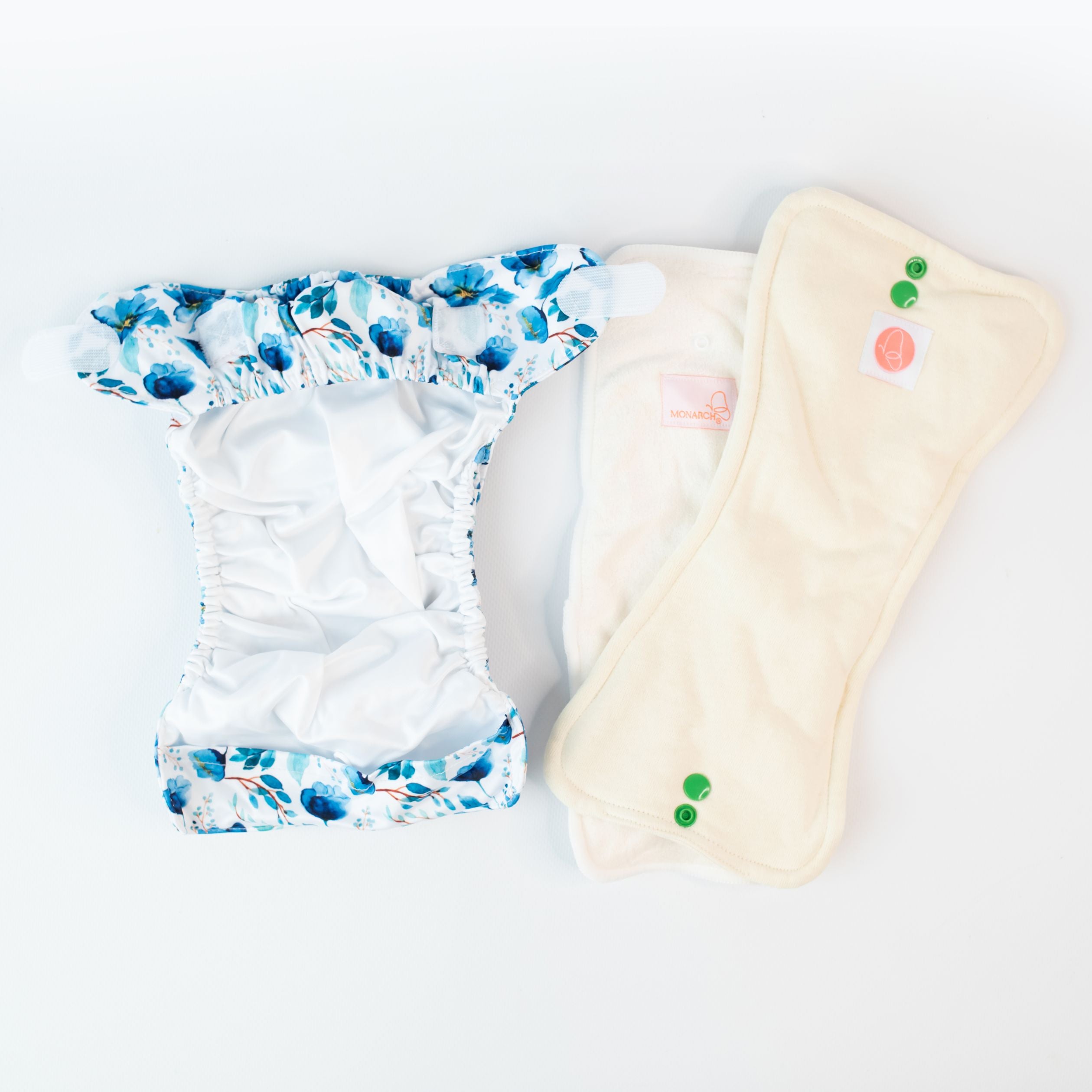 Monarch Newborn Wipeable Nappy - Ocean Meadow - Hook and Loop | Cloth ...