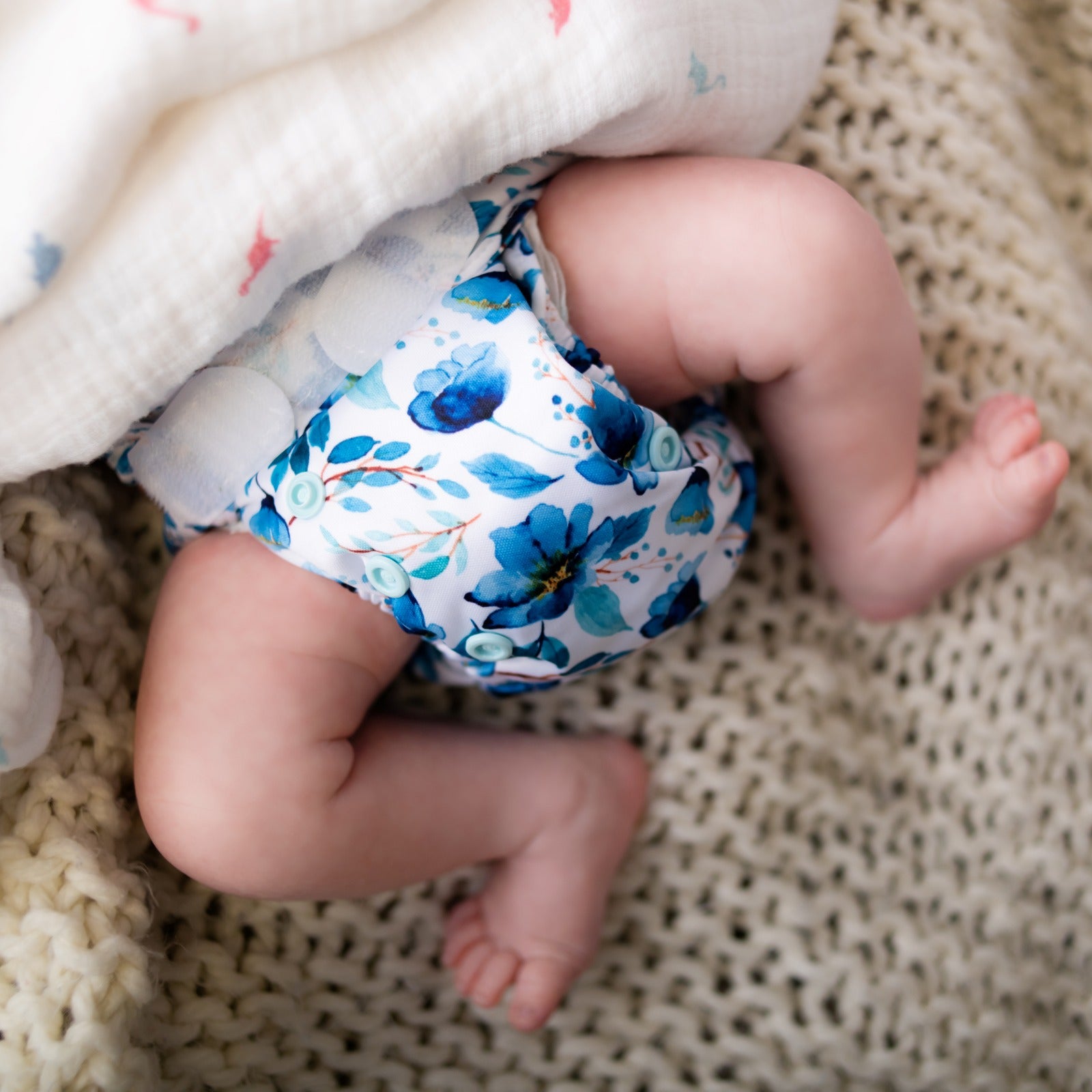 Monarch Newborn Wipeable Nappy - Ocean Meadow - Hook and Loop | Cloth ...