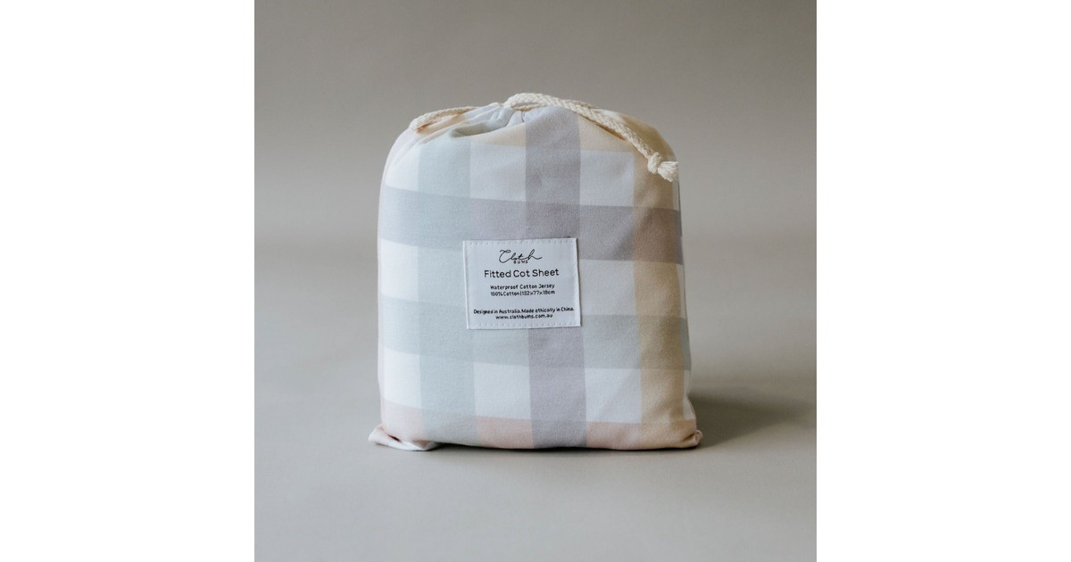Cloth Bums Waterproof Cot Sheet - Checkpoint | Baby Bunting AU