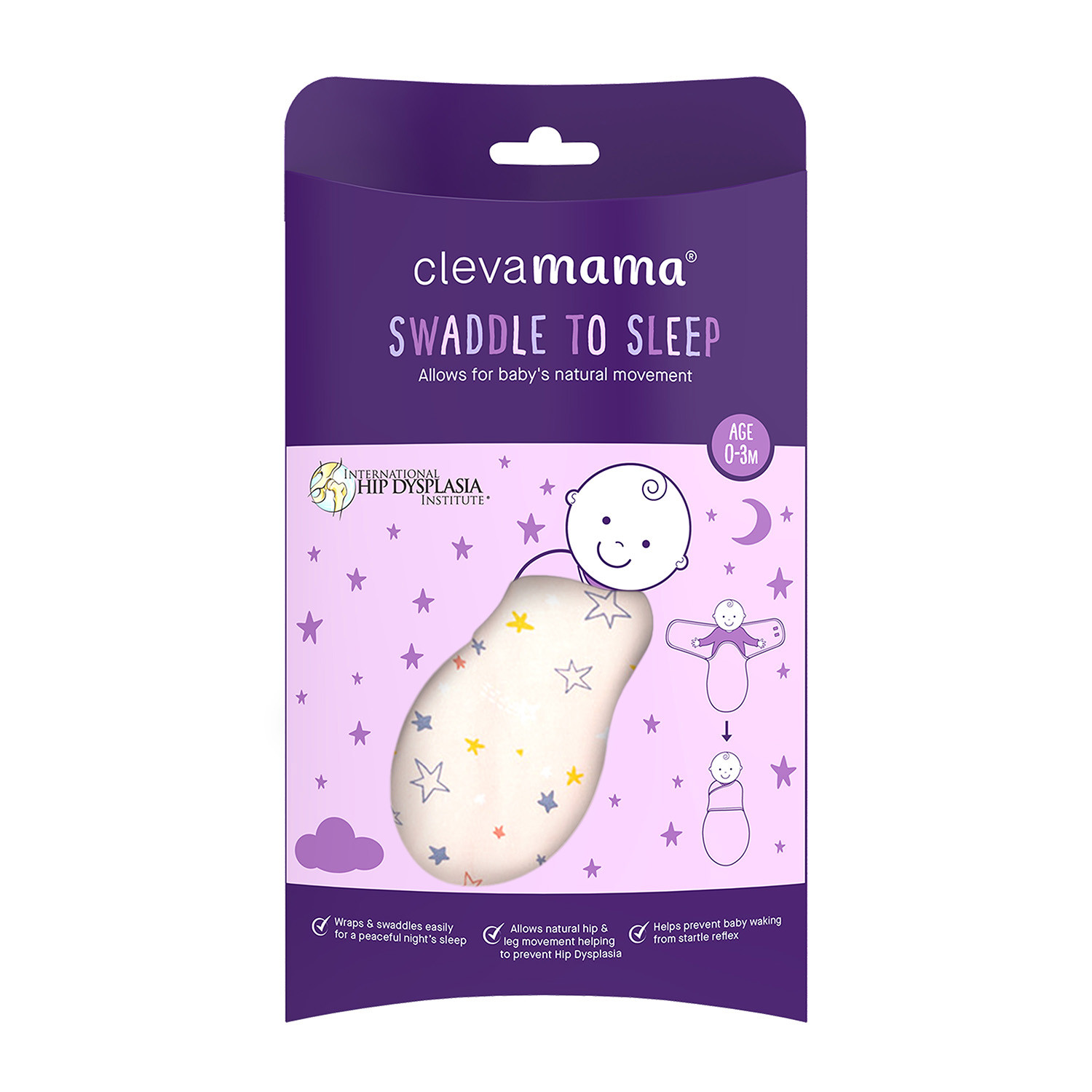 ClevaMama Swaddle to Sleep - Pink (0-3m) | Swaddles | Baby Bunting AU