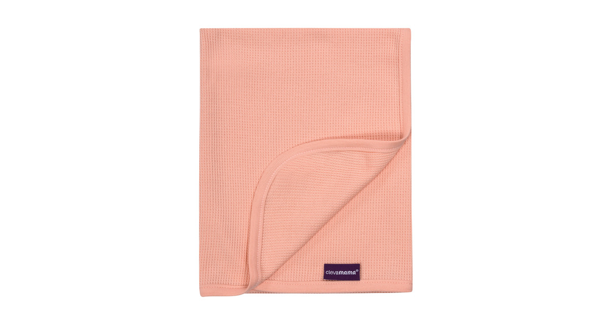 Clevamama Waffle Weave Cotton Blanket 70 cm x 90 cm - Coral | Baby ...