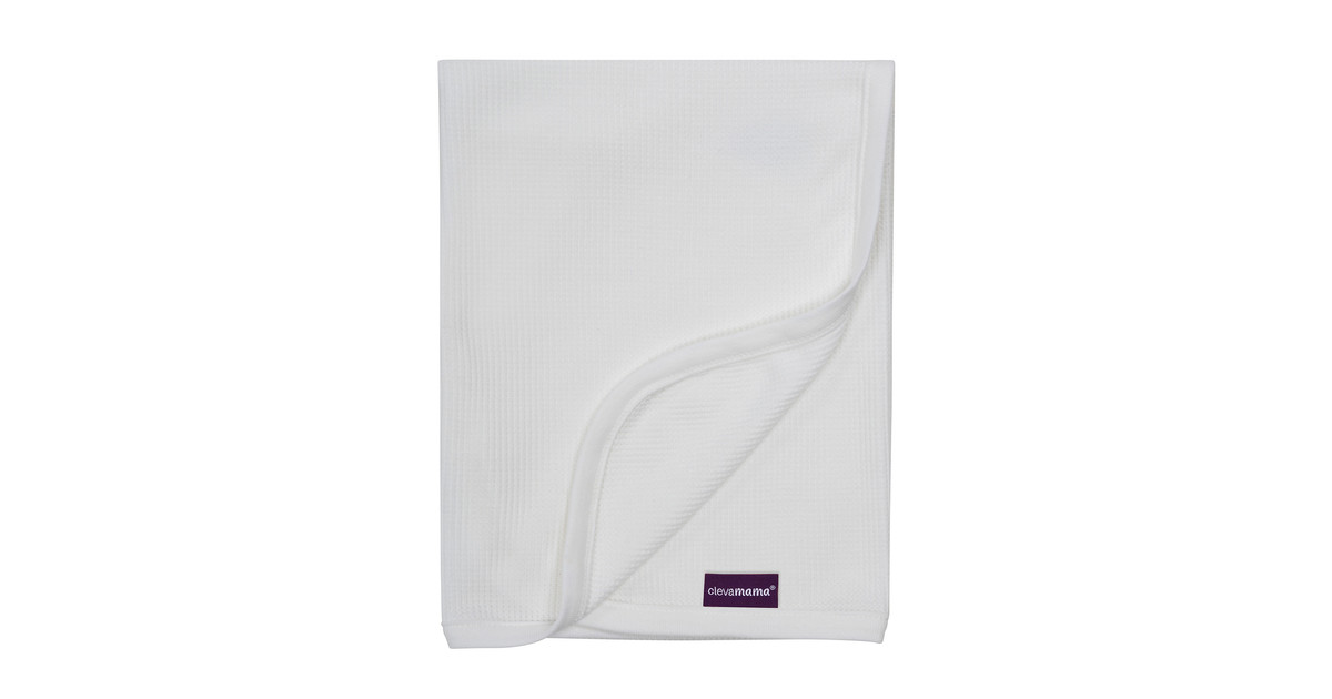 Clevamama Waffle Weave Cotton Blanket 120 x 140 cm - White | Baby ...