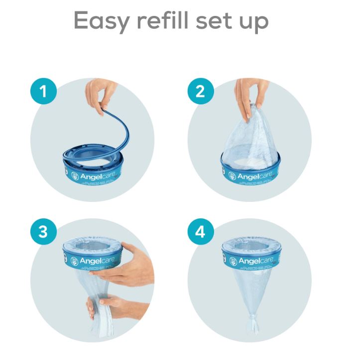 Angelcare Baby Size 1 - 180 Nappy/Diaper Cassette Refill for Disposal ...