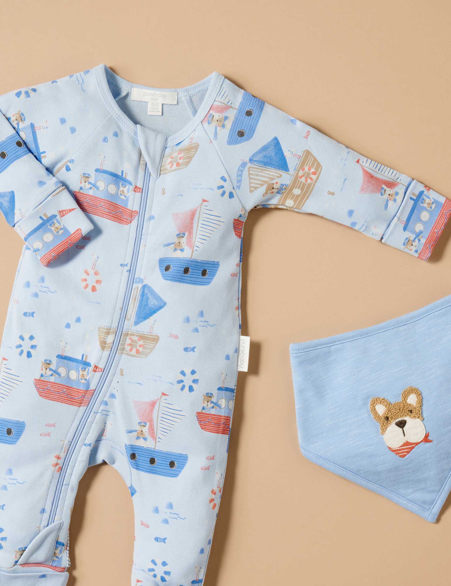 Purebaby Bandana Bib Surf | Cloth | Baby Bunting AU