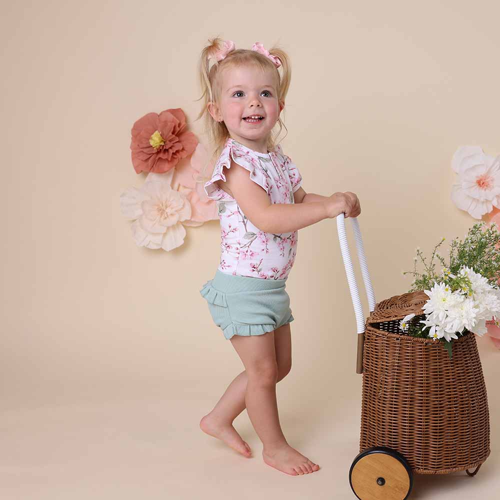 Snuggle Hunny Sage Organic Bloomers | Baby Shorts | Baby Bunting AU