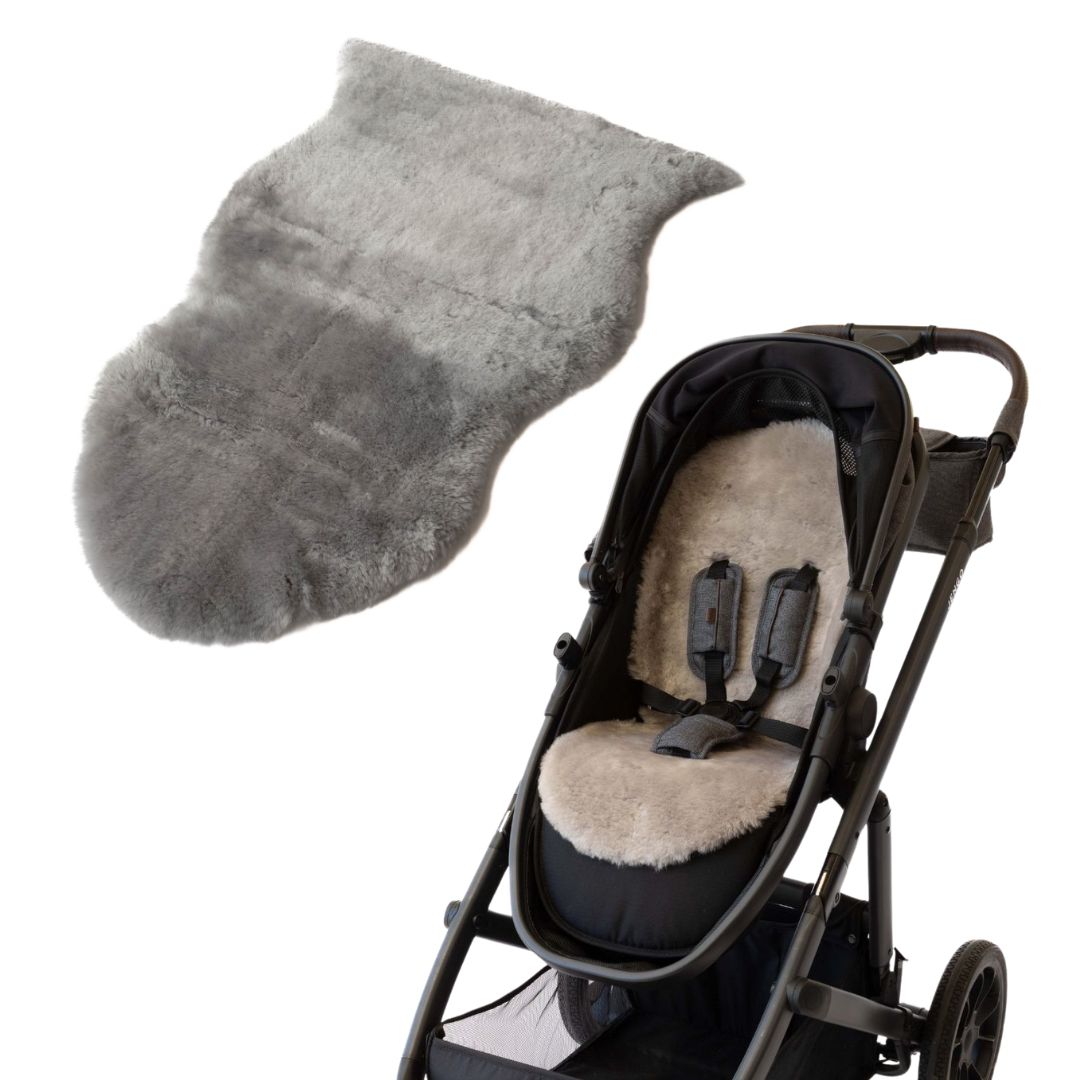 Naturally Sheepskins Bundle Lambskin Baby Rug (Grey) + Luxe Lambskin ...