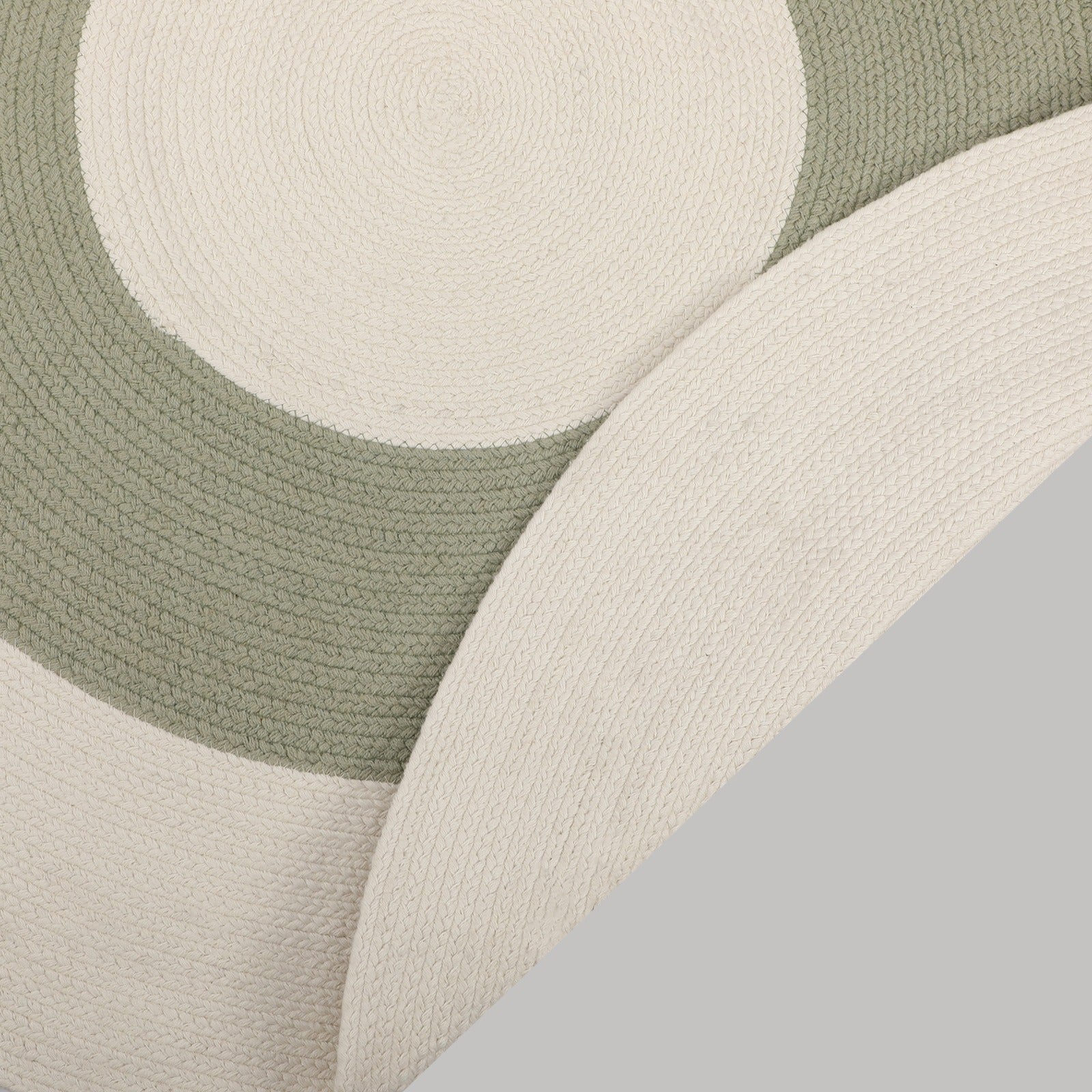 La Grace Lorena Braided Sage Green Off - White Reversible Kids Rug ...