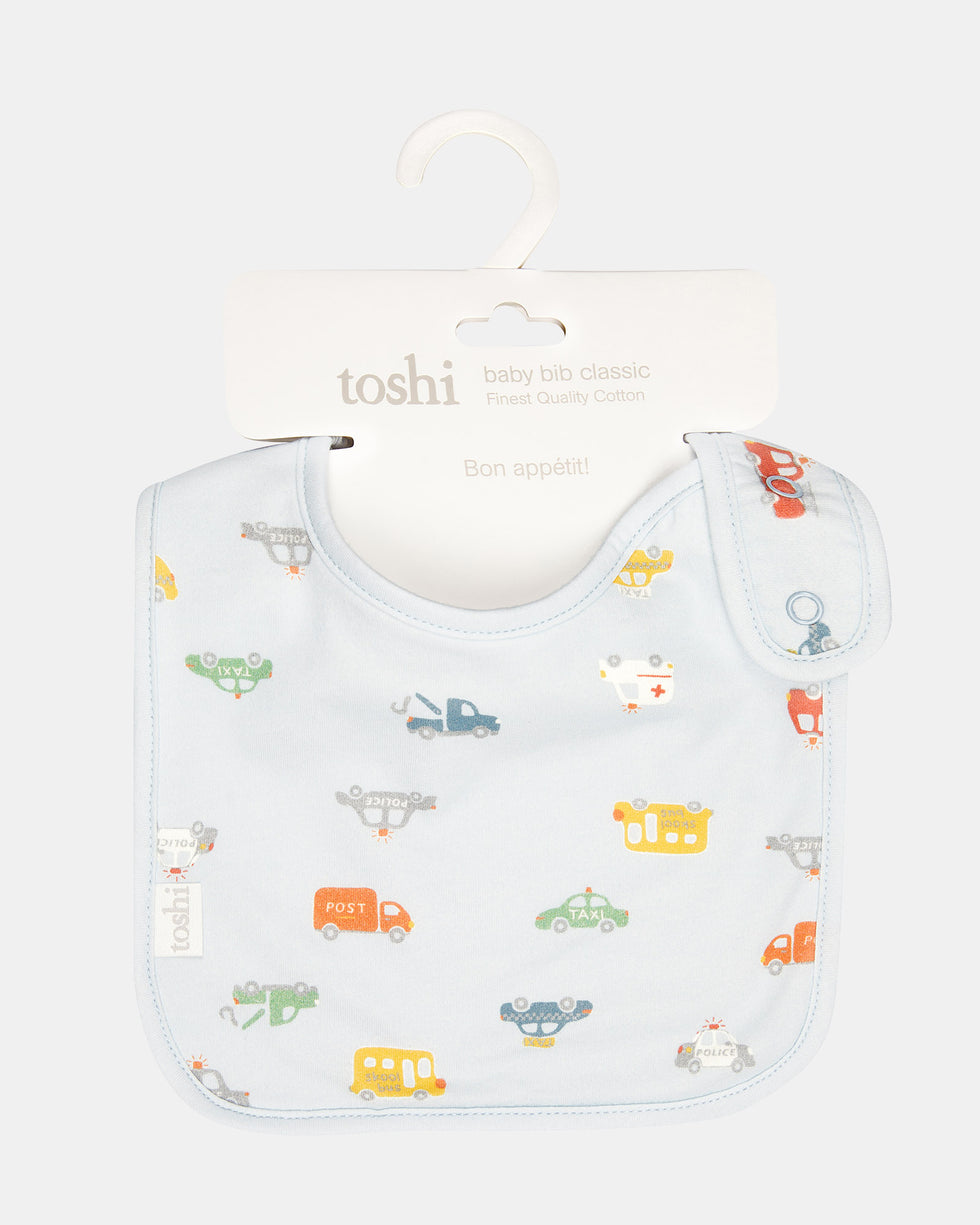 Toshi Baby Bib Classic - Working Wheels | Cloth | Baby Bunting AU