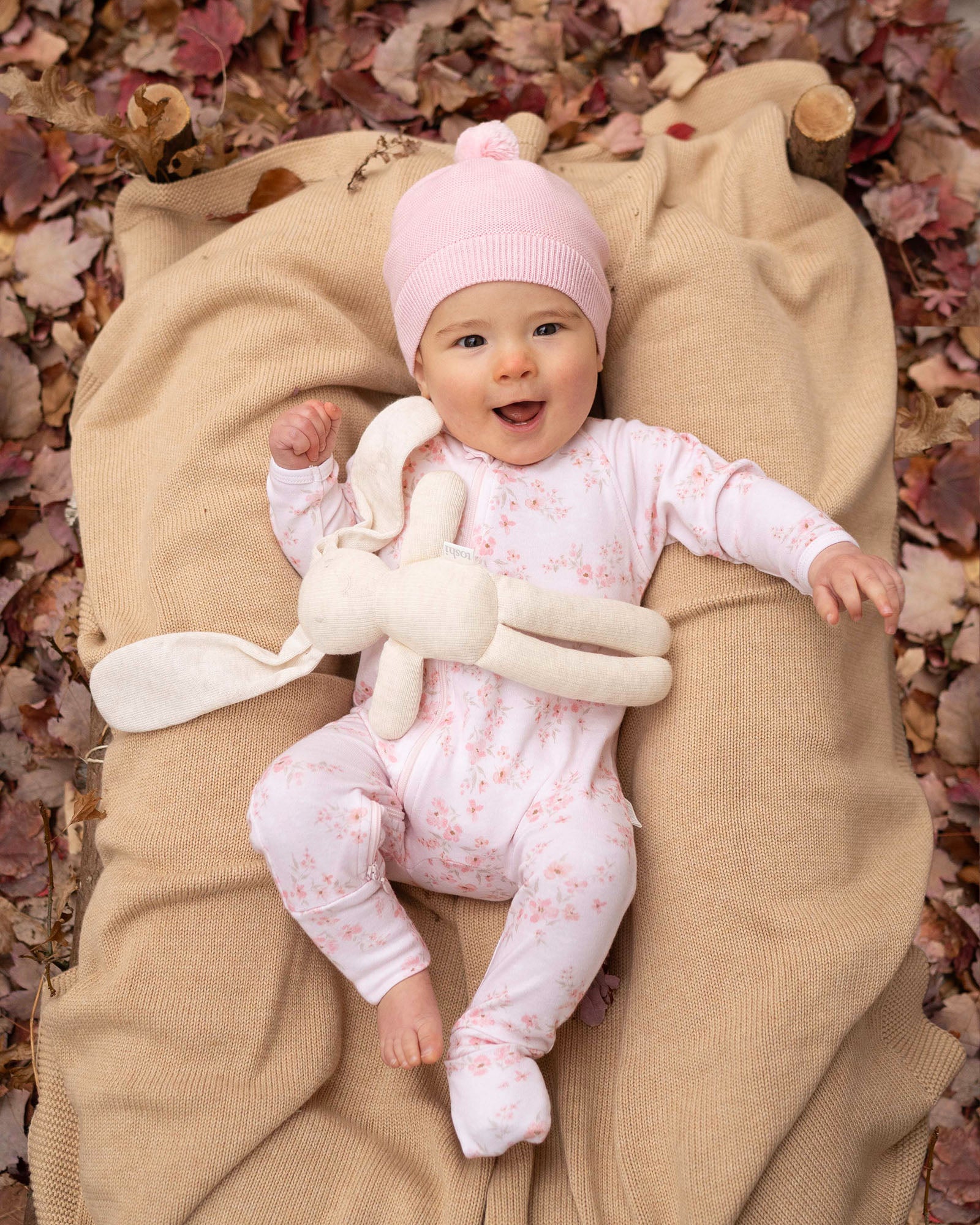 Toshi Organic Beanie Love - Pearl | Baby Beanies | Baby Bunting AU