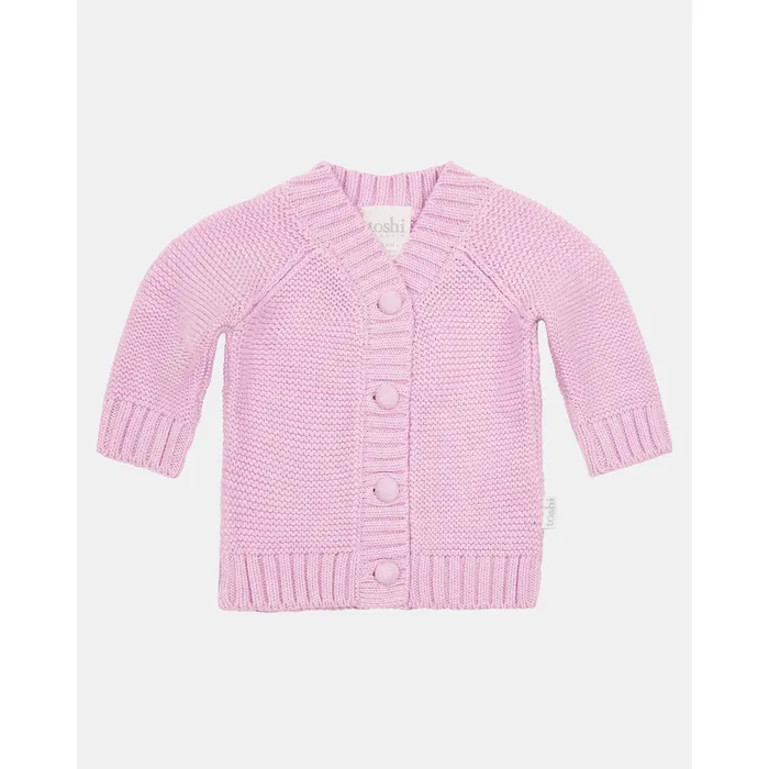 Toshi Organic Cardigan Andy - Lavender | Baby Bunting AU