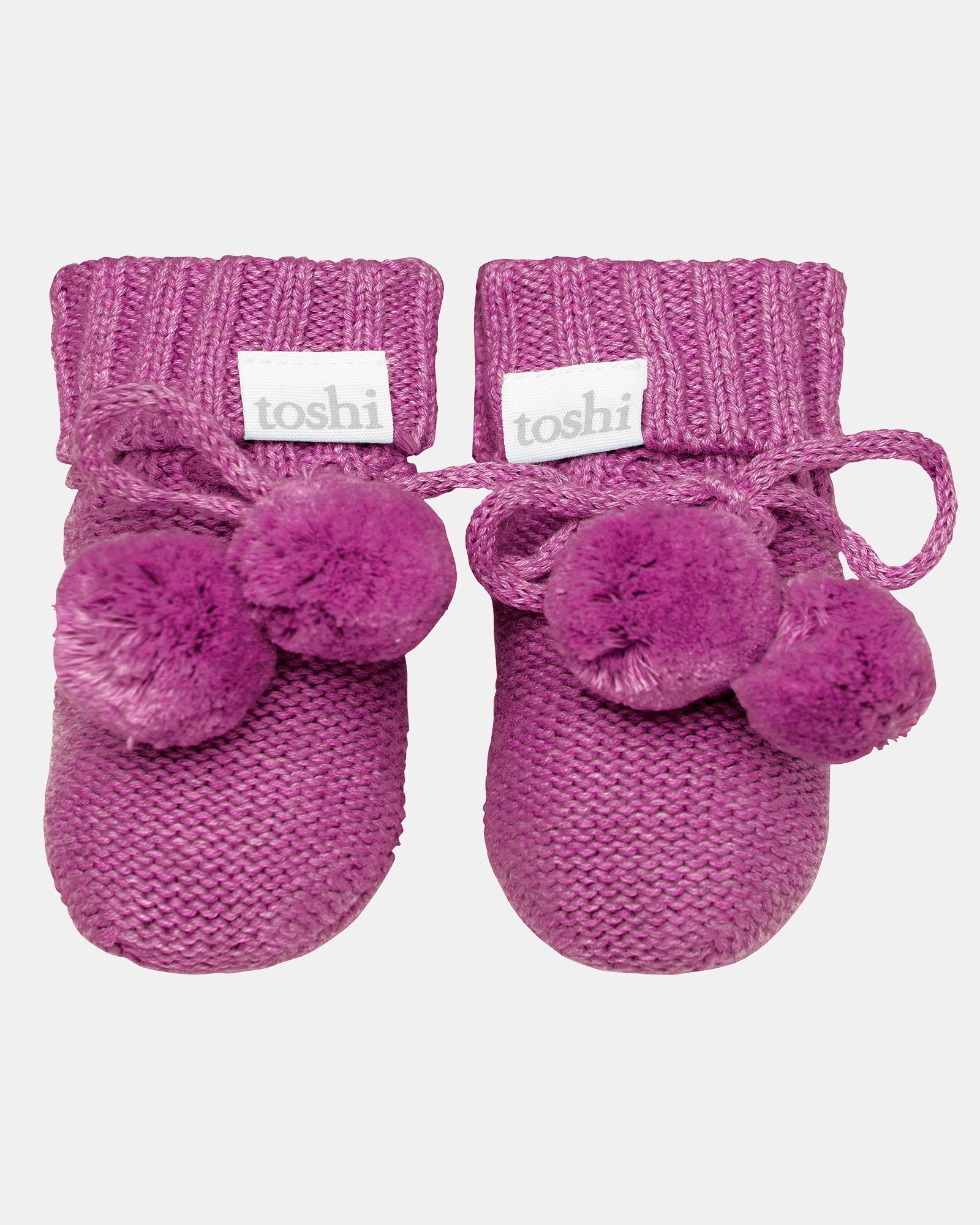 Toshi Organic Booties Marley - Violet | Baby Booties | Baby Bunting AU