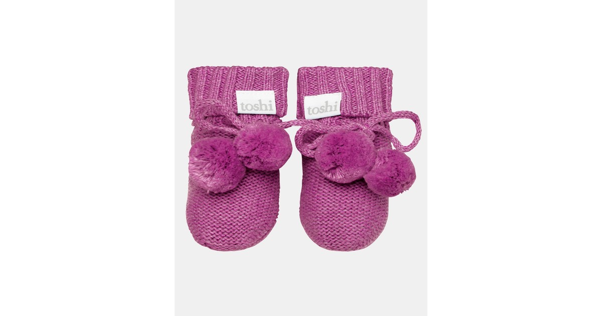 Toshi Organic Booties Marley - Violet | Baby Bunting AU