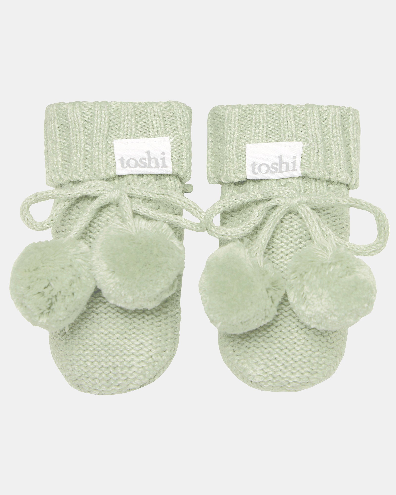 Toshi Organic Booties Marley - Mist | Baby Booties | Baby Bunting AU