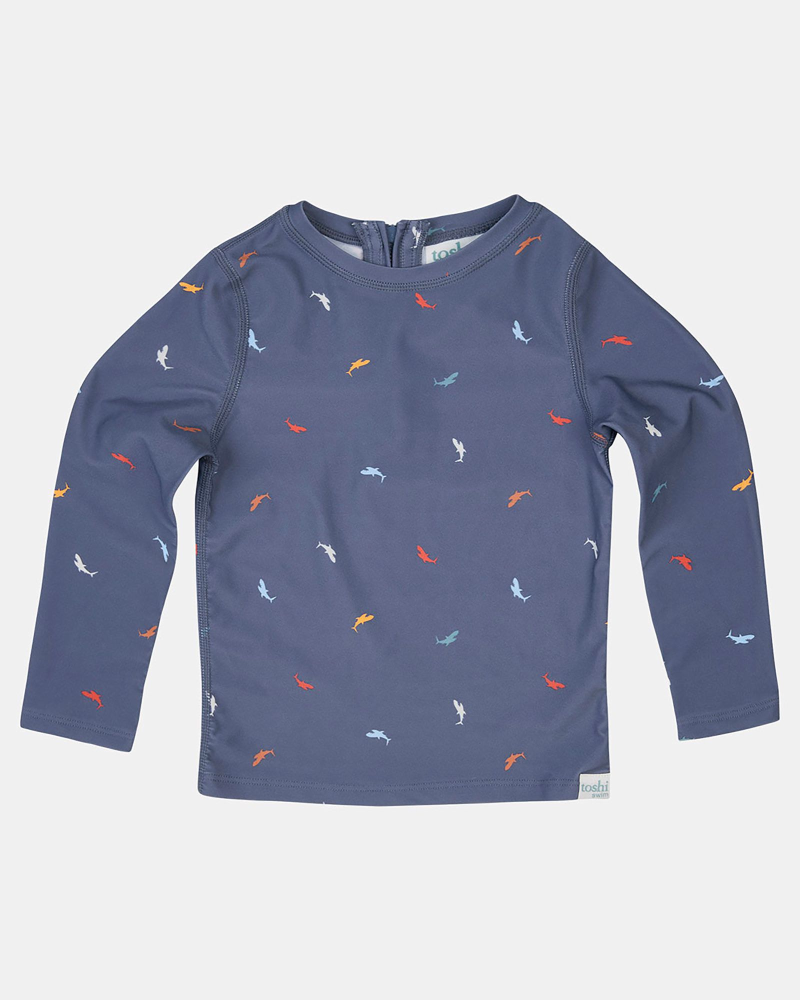 Toshi Swim Kids Longsleeve Rashie Half Zip Classic - Big Blue | Kids ...