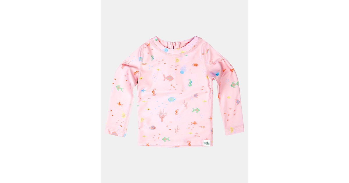 Toshi Swim Baby Rashie Longsleeve Classic - Coral | Baby Bunting AU
