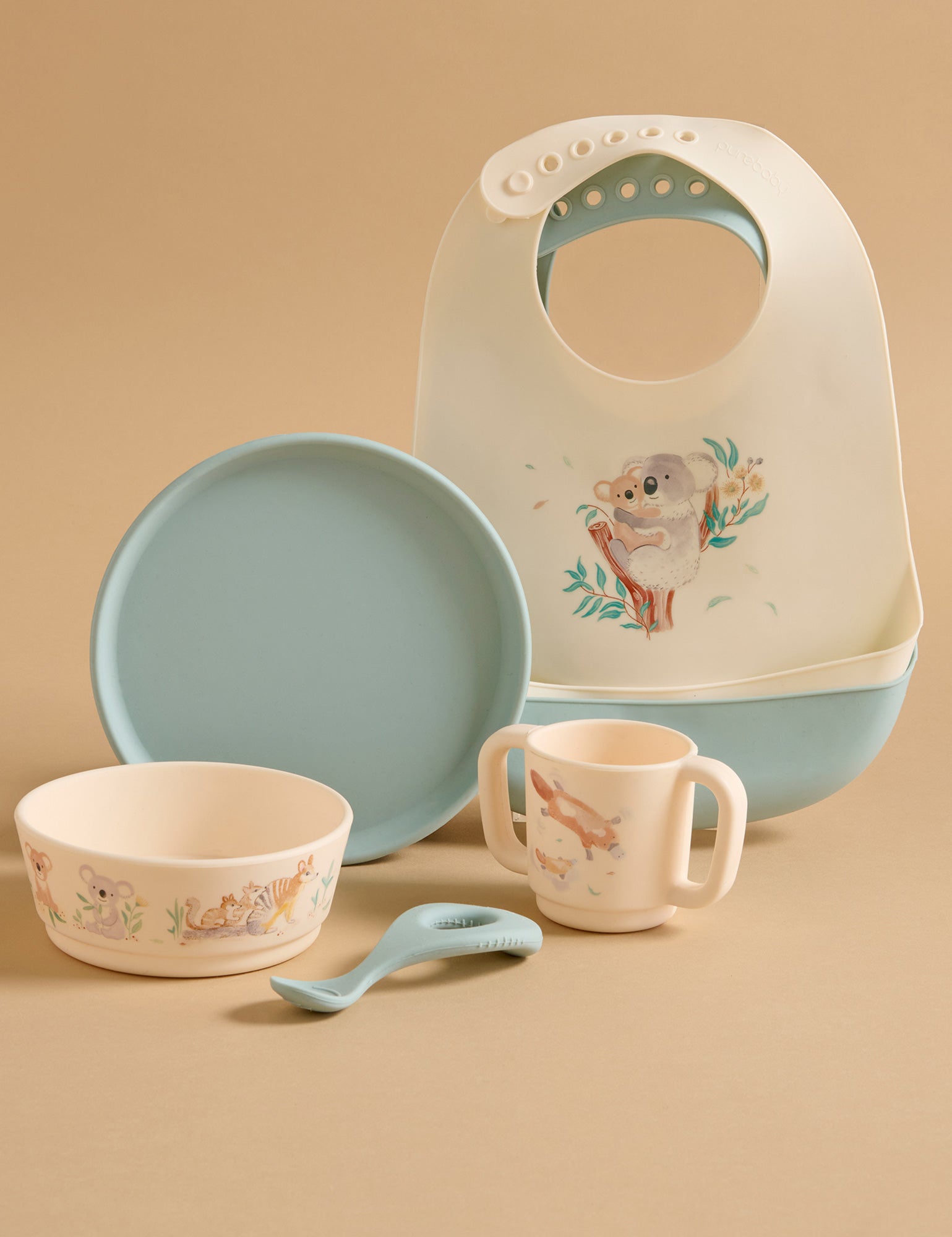 Purebaby Silicone Feeding Set - Bush babies | Feeding Sets | Baby ...