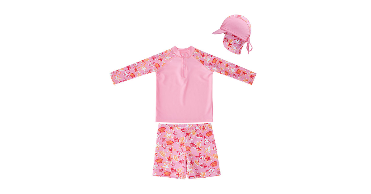 Big Softies 3 PC Long Sleeve Rashie, Shorts & Hat-Starfish | Baby ...