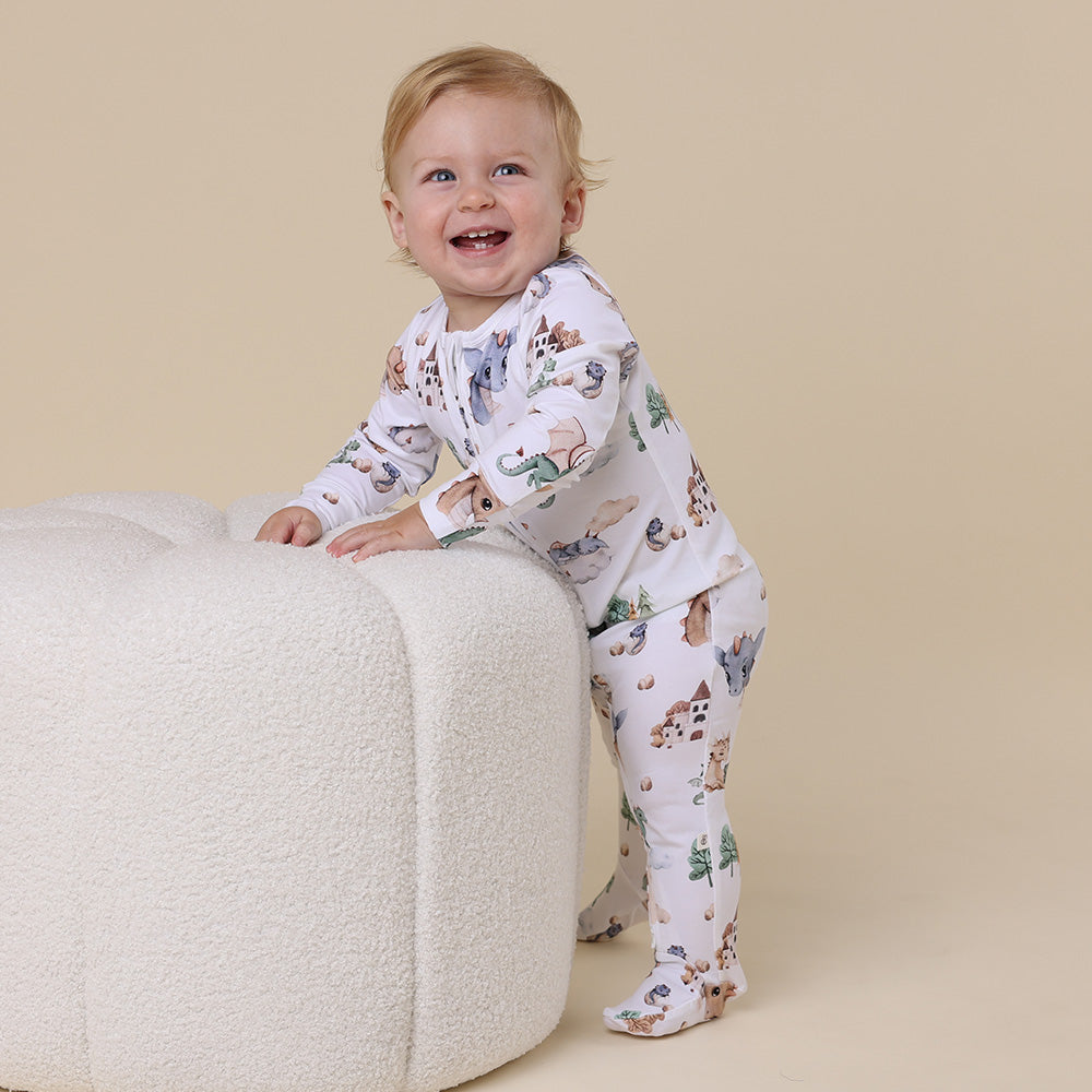 Snuggle Hunny Dragon Organic Snuggle Zip Footie | Baby Onesies | Baby ...