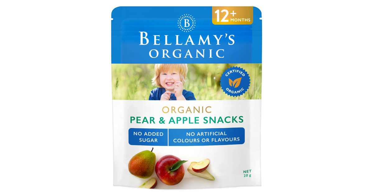 Bellamy's Organic Pear & Apple Snacks - 20g | Baby Bunting AU