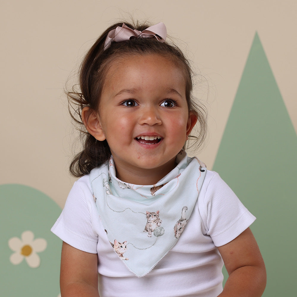 Snuggle Hunny Kittens Organic Dribble Bib | Cloth | Baby Bunting AU