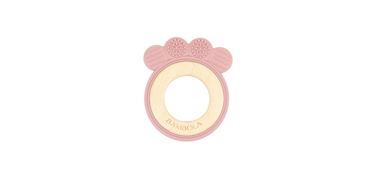 Bambola The Label Knuckled Ring Teether - Rose | Baby Bunting AU