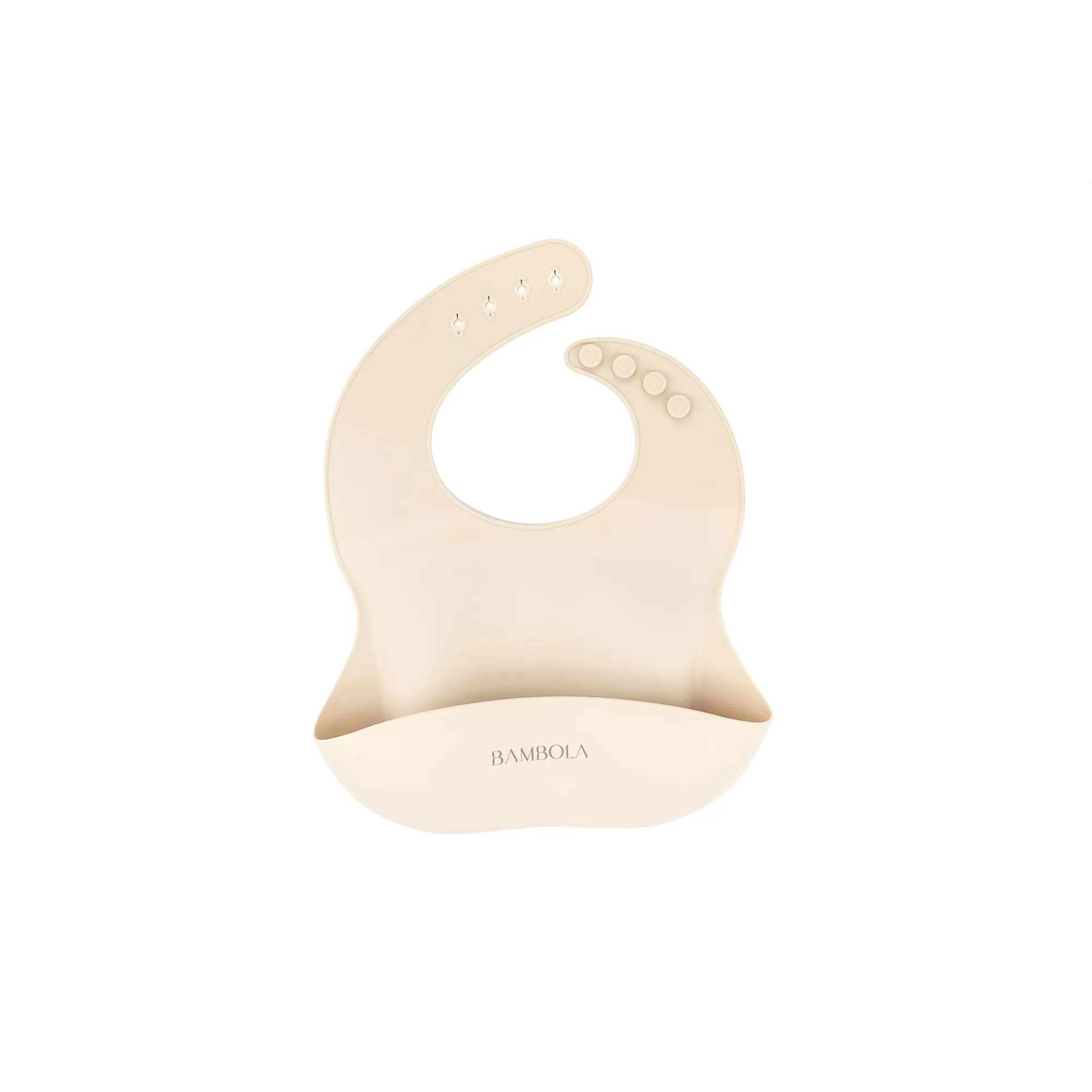 Bambola The Label Silicone Bib with Pouch - Sand | Baby Bunting AU