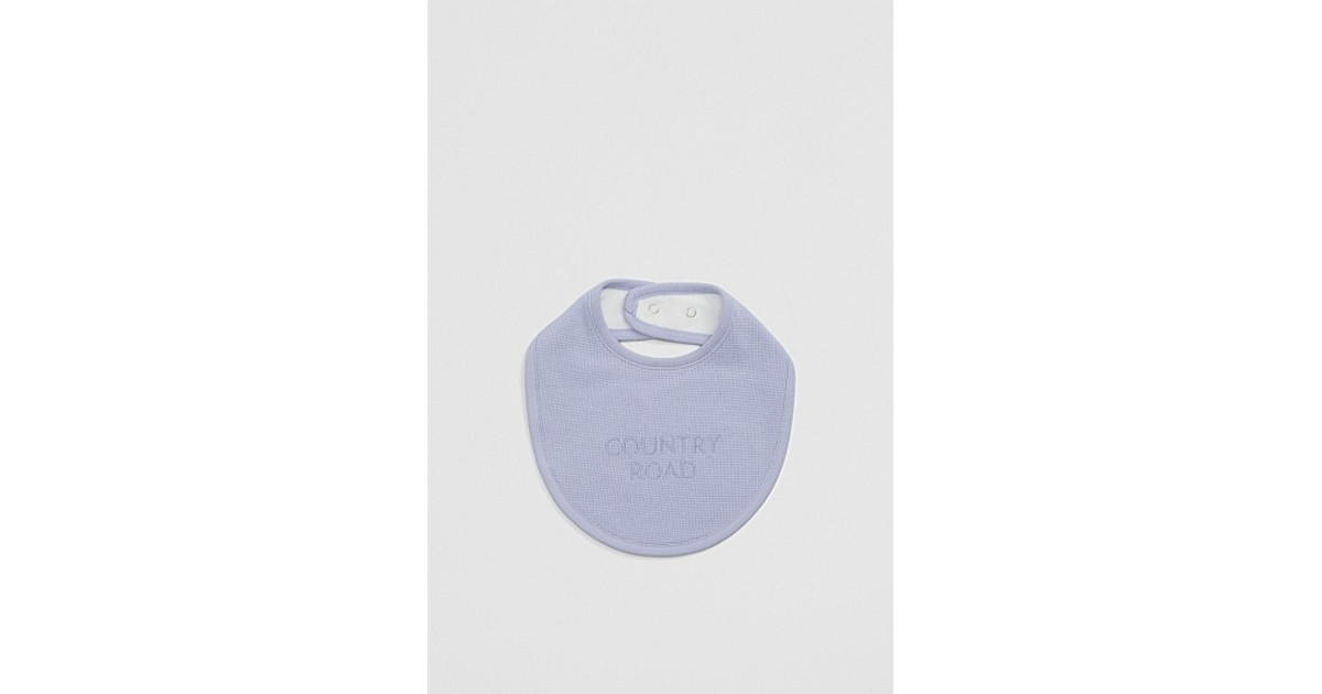 Country Road Organically Grown Cotton Waffle Bib - Bluebell | Baby ...