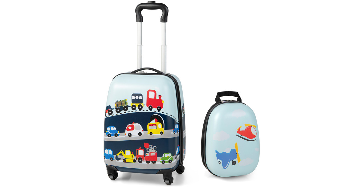 Baby Joy Portable Luggage Travel Suitcase and Backpack Set - Blue ...