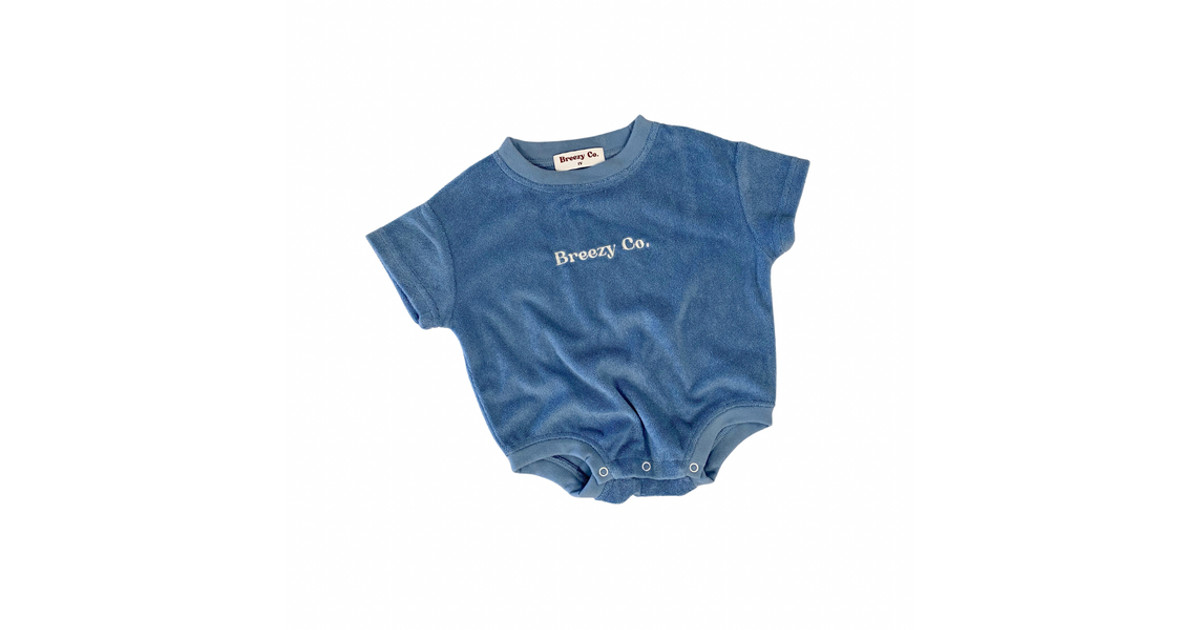 Breezy Co. Terry Bubble Romper – Azure | Baby Bunting AU