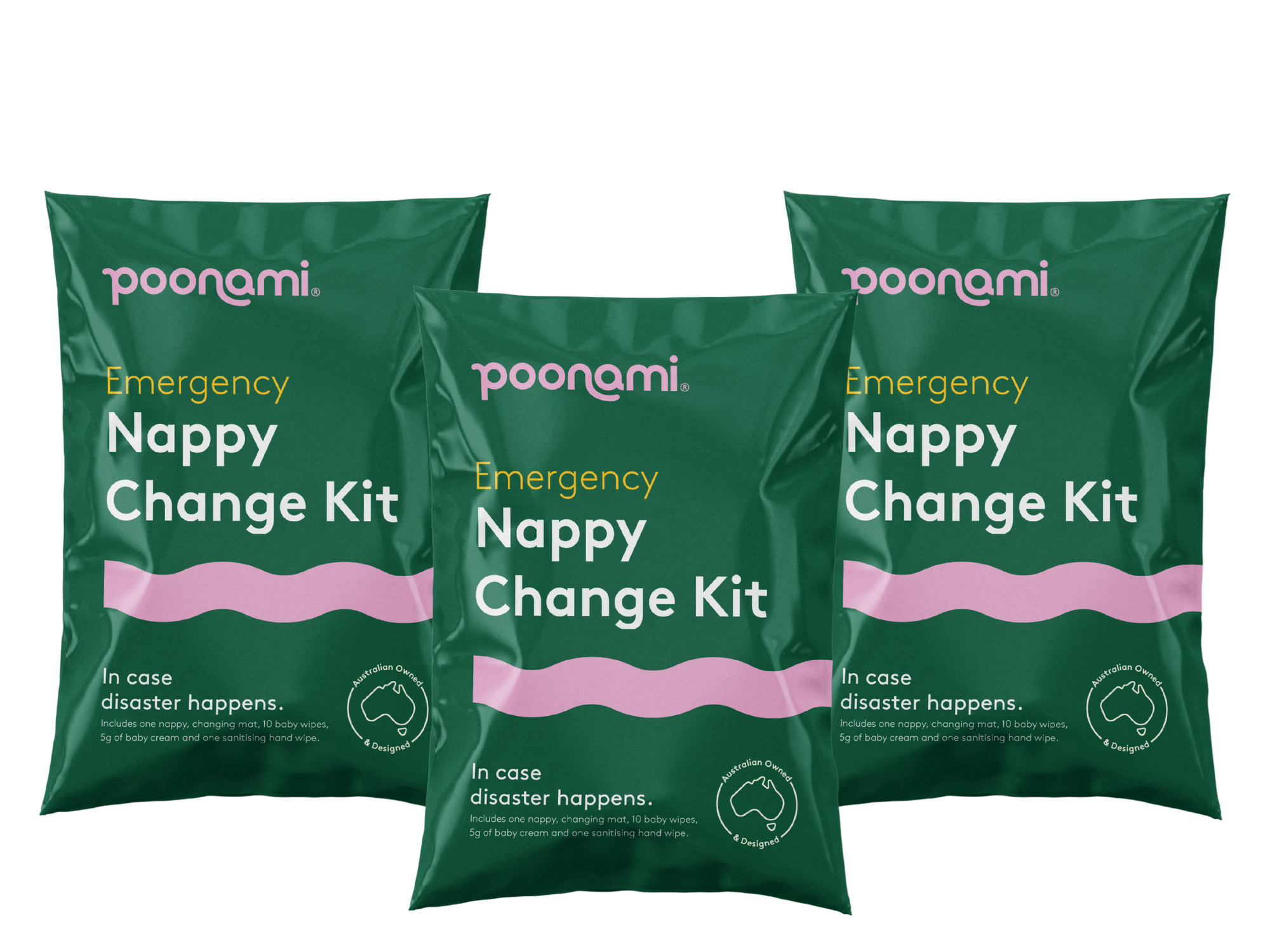 Poonami Nappy Change Kit - 3 Kits | Baby Bunting AU